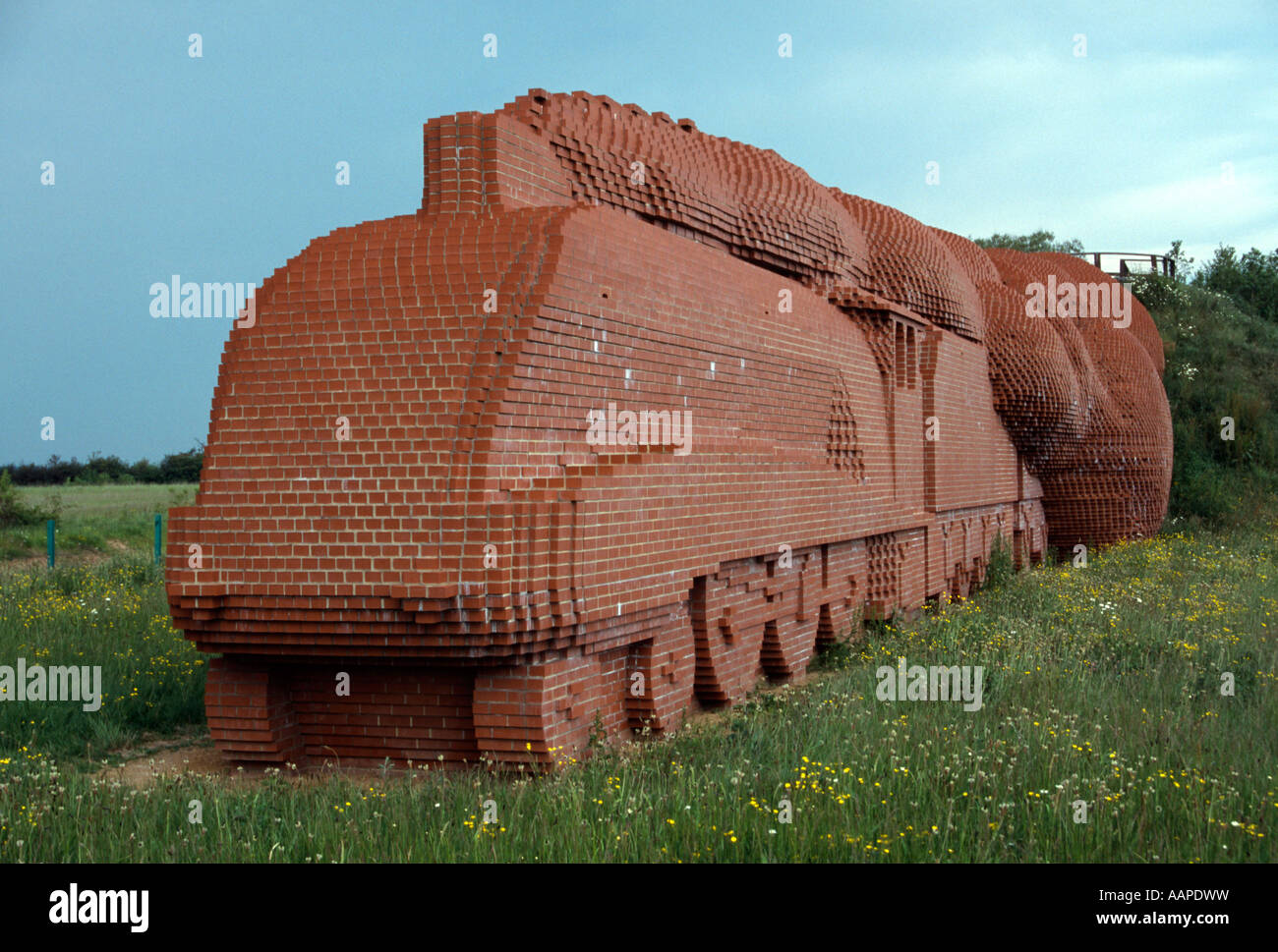 brick train sculpture “Mallard” locomotive Darlington by David Mach ...