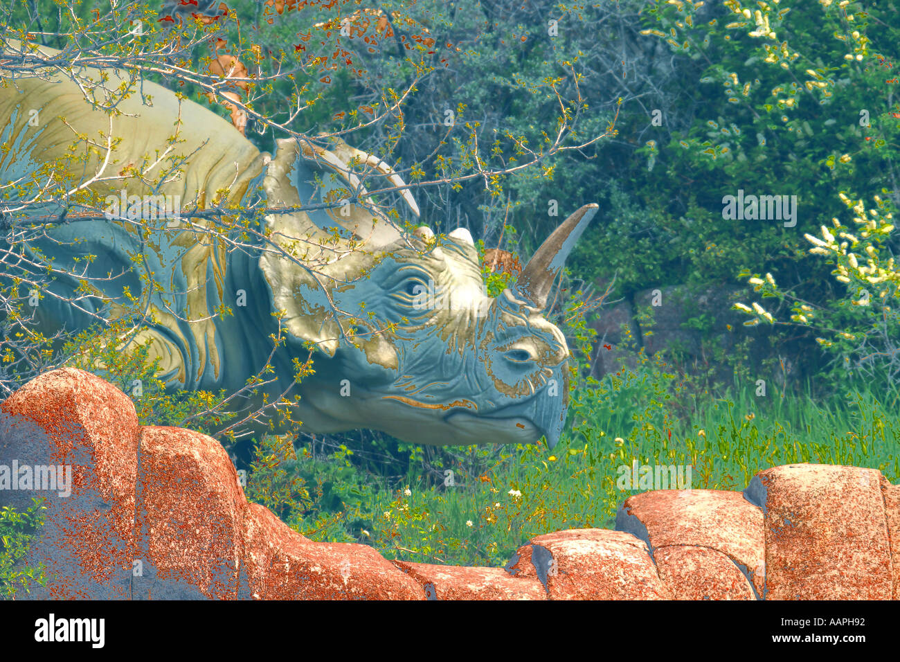 CENTROSAURUS Dinosaur Prehistoric Park animal sculptures inland sea and ...