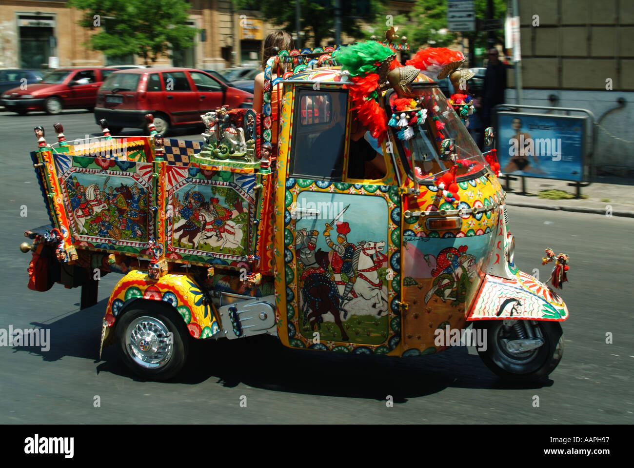 Palermo highly decorated three wheeler pick up truck a variant of the ...