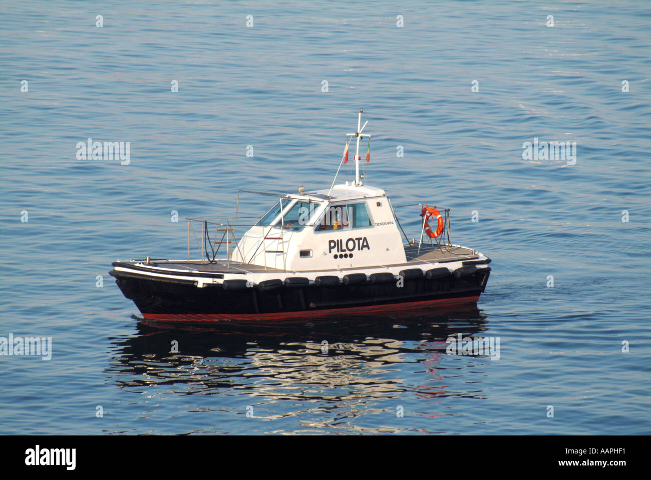 Port of Palermo Sicily Pilot launch Stock Photo - Alamy