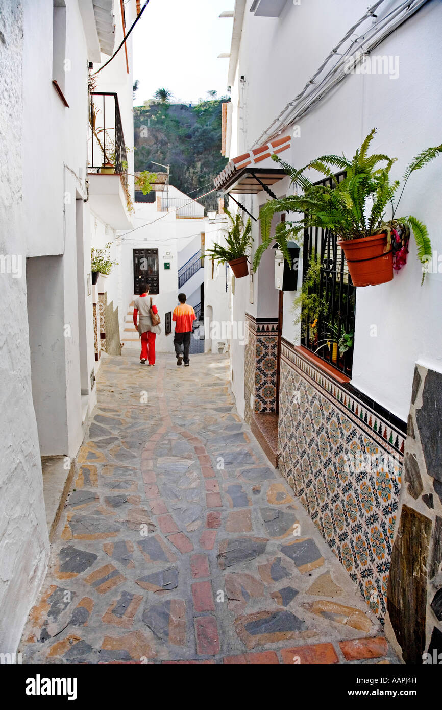 typical street in archez axarquia Malaga coast of the sun Andalusia ...