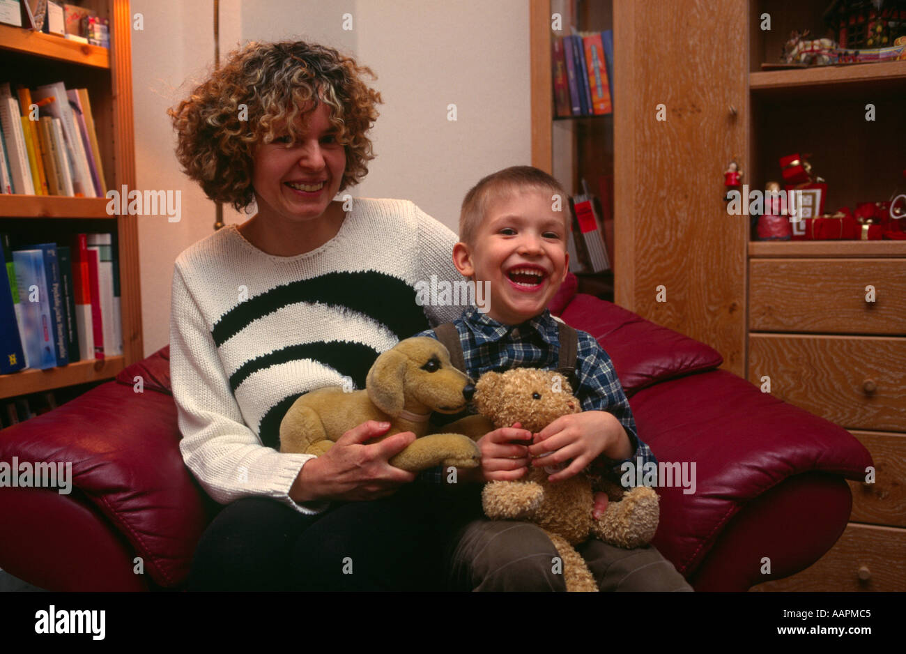 Mother and son have some fun Stock Photo - Alamy