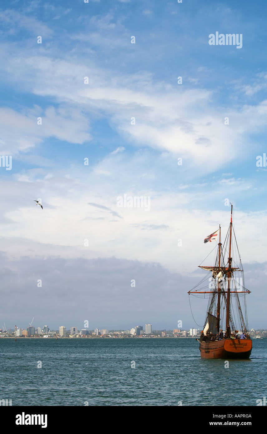 Old antique sailing ship in Melbourne Stock Photo - Alamy