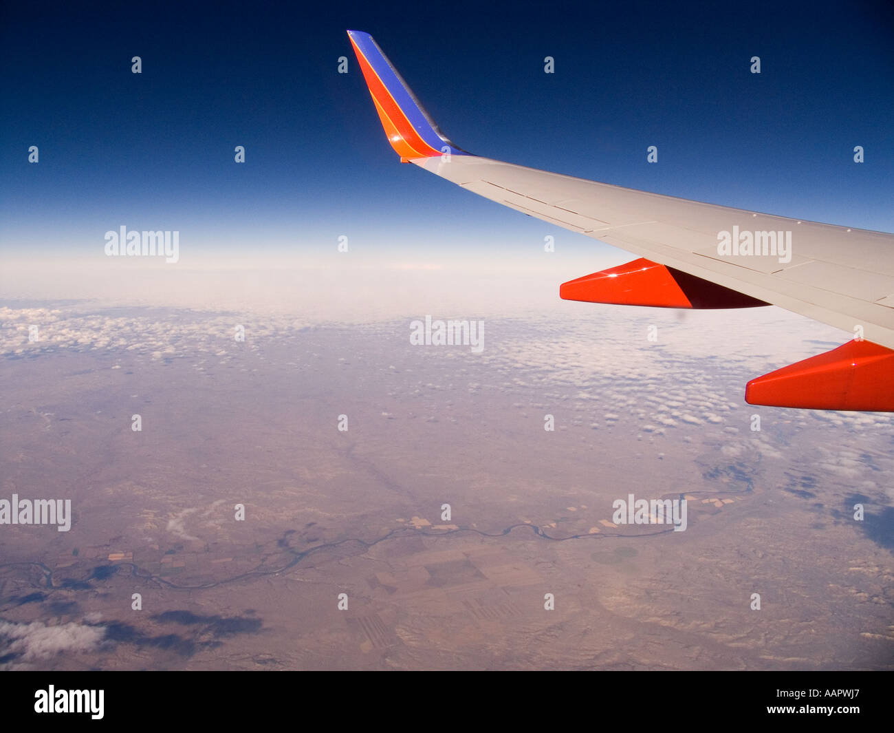 Wing of 737 700 aircraft with advanced blended winglet Stock Photo - Alamy