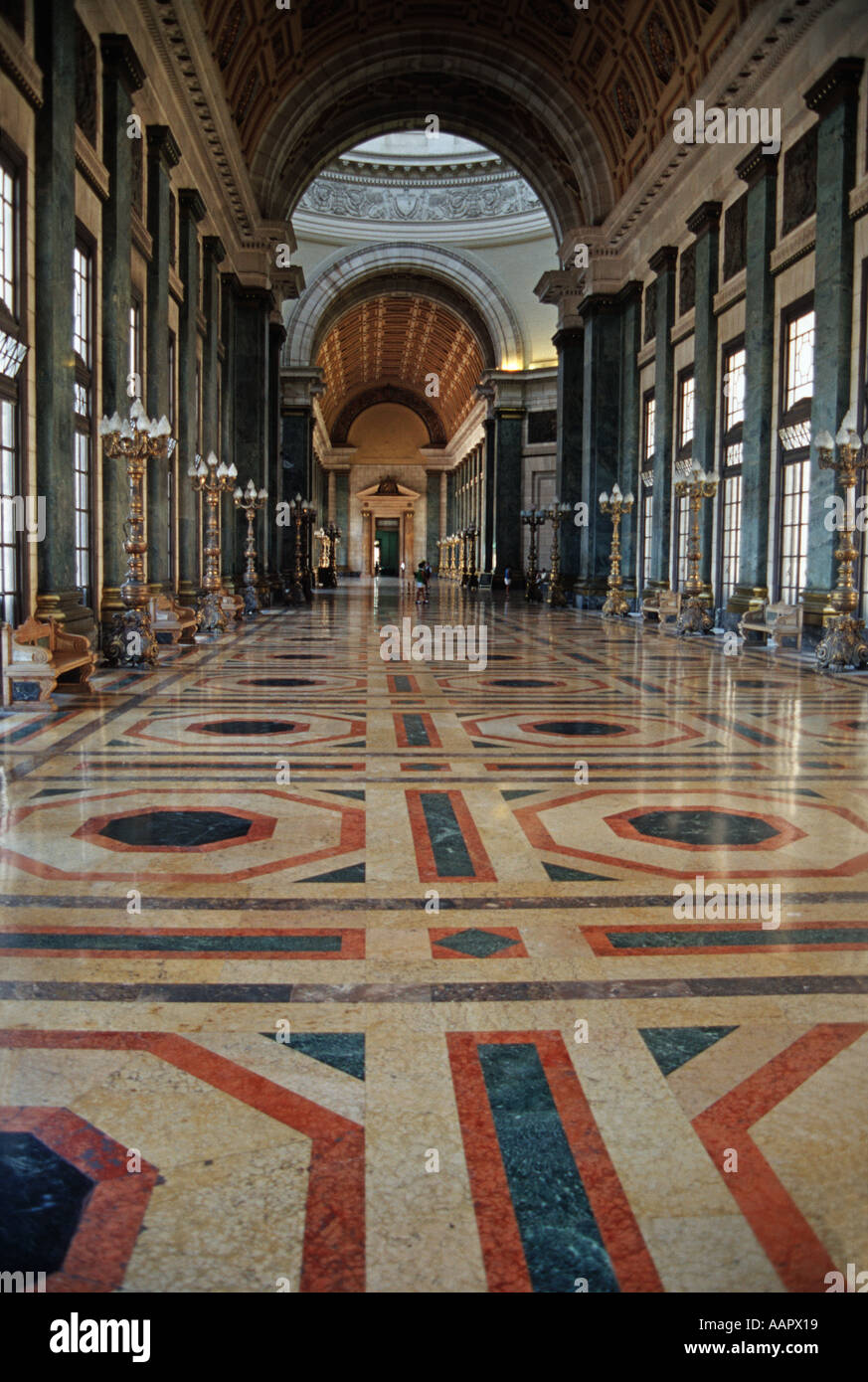 Ornate marble floor of the Salon de los Pasos Perdidos Hall of the Lost ...