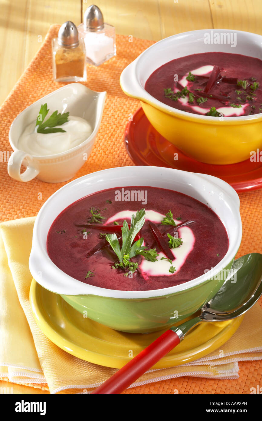 Creamy Beet Root Soup Stock Photo - Alamy