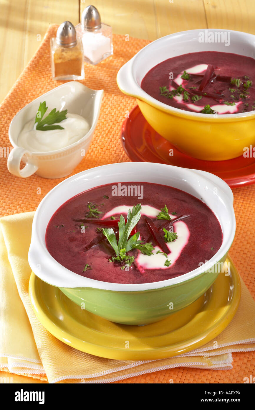 Creamy Beet Root Soup Stock Photo - Alamy
