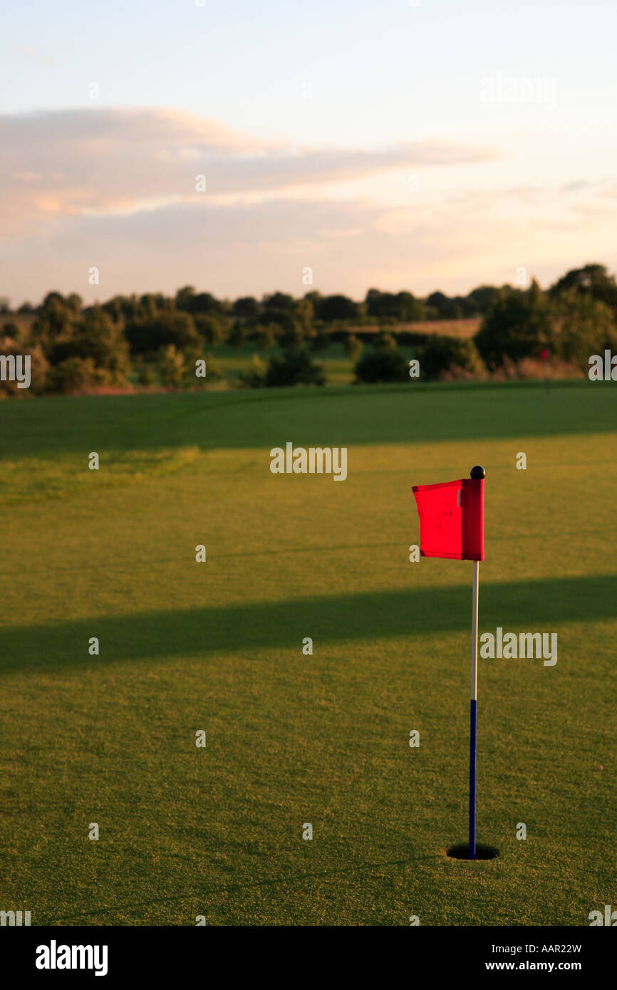 Red flag on the golf course, England Stock Photo - Alamy