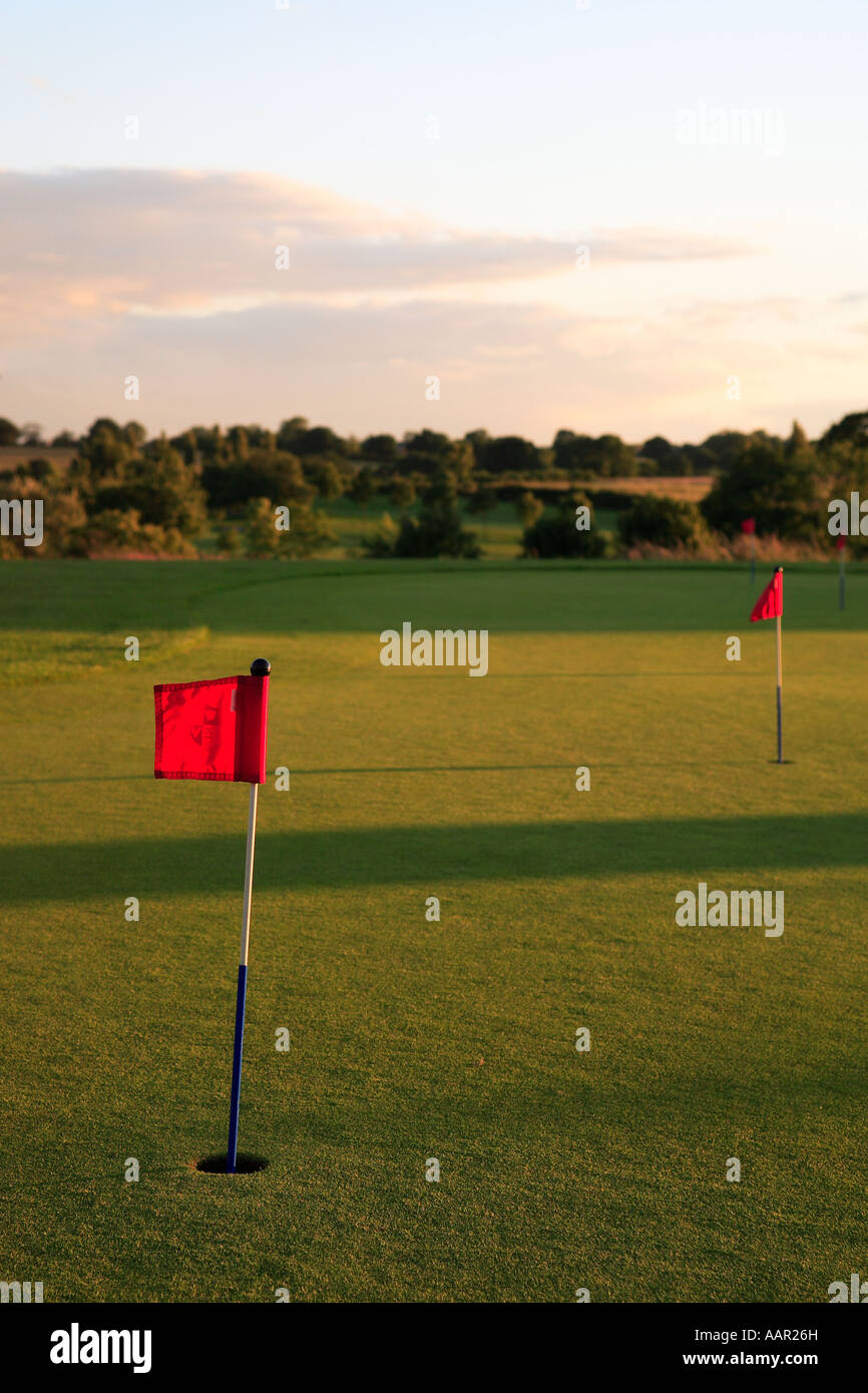 Red flag on the golf course, England Stock Photo - Alamy