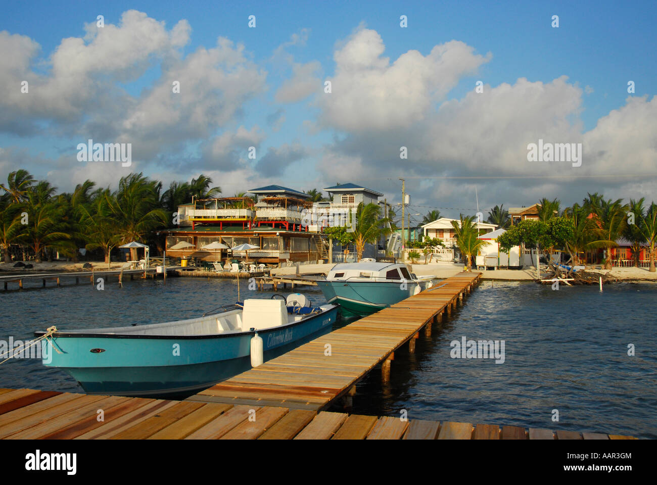 Pier on Caulker Caye, The Northern Cayes, Belize District, Belize ...