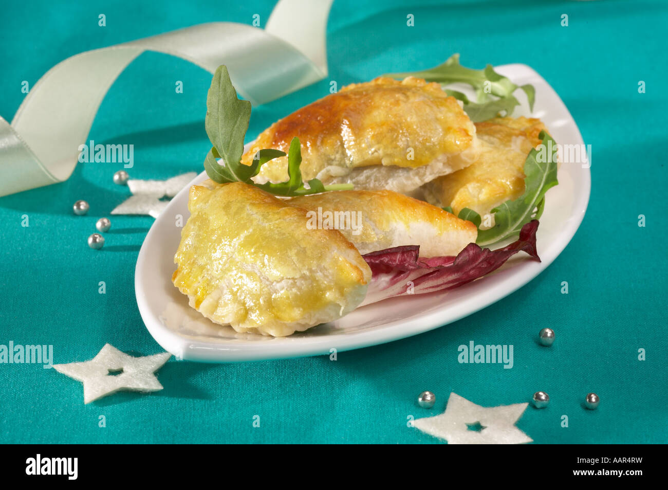 Pastry Pates Filled with Blue Cheese Mousse Stock Photo - Alamy