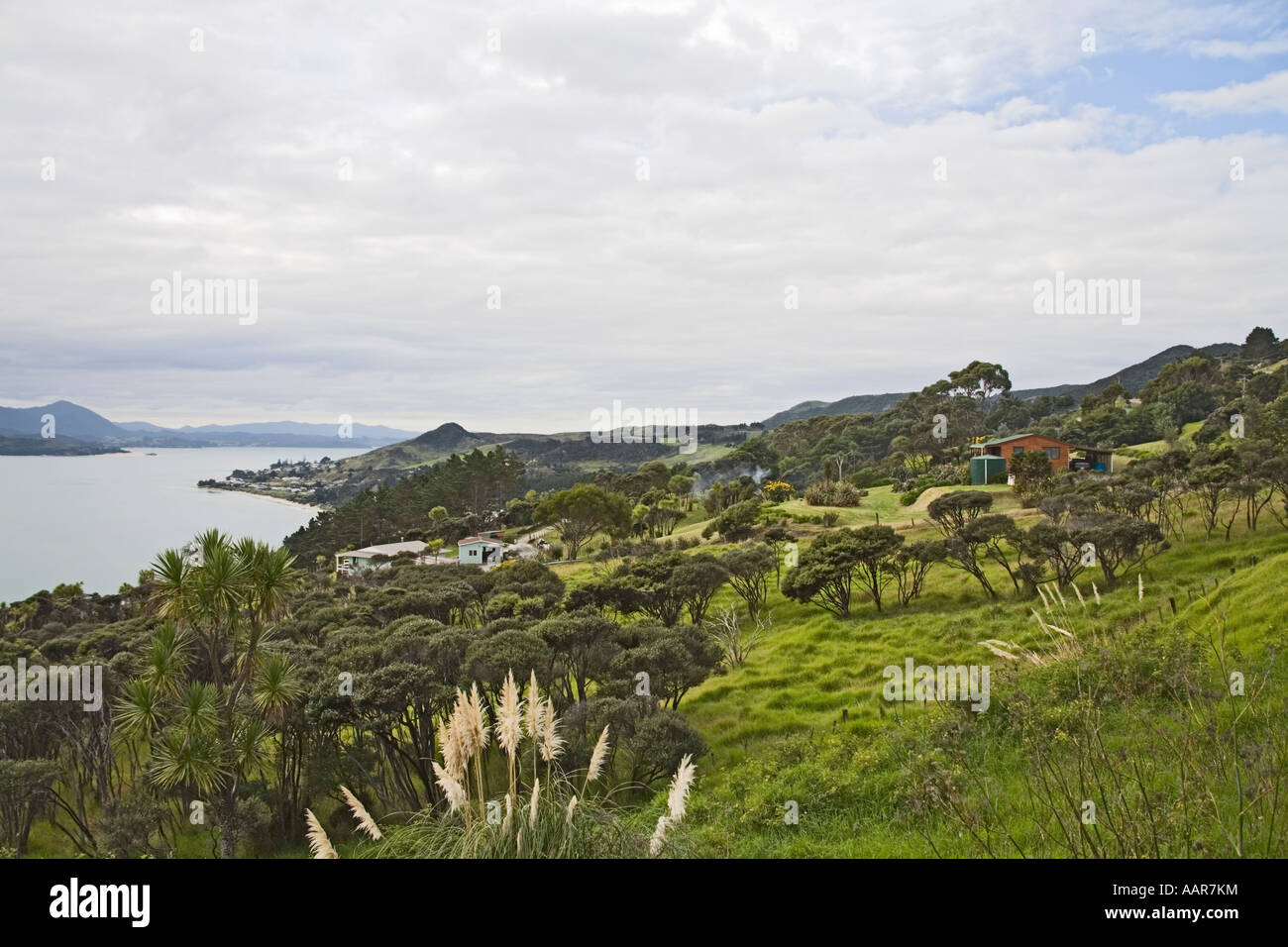 OPONONI BEACH NORTH ISLAND NEW ZEALAND May looking down on resort sited ...