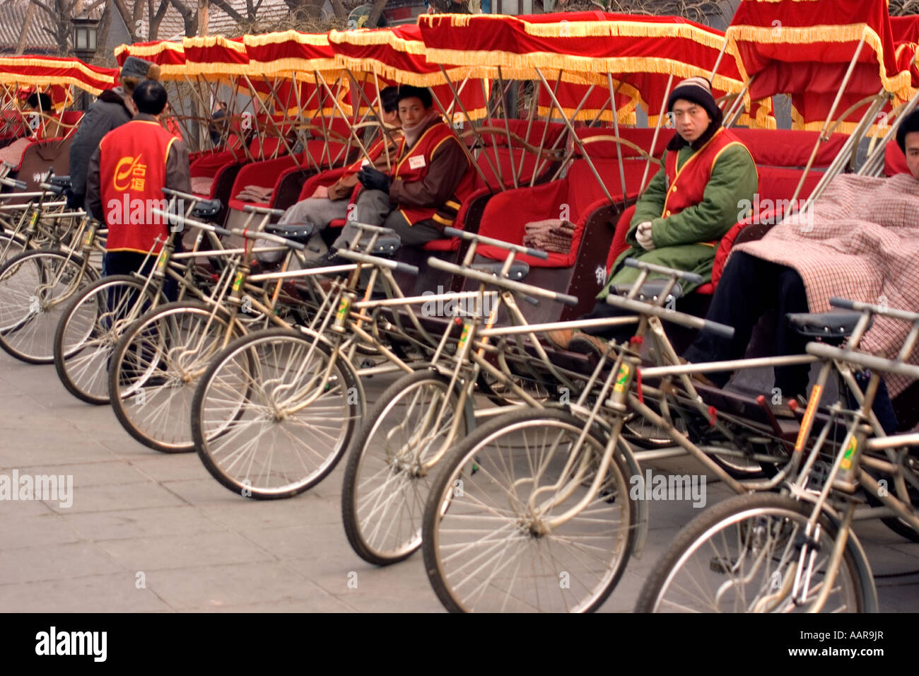 Rental bike tours at the hutongs traditional alleys and houses with ...