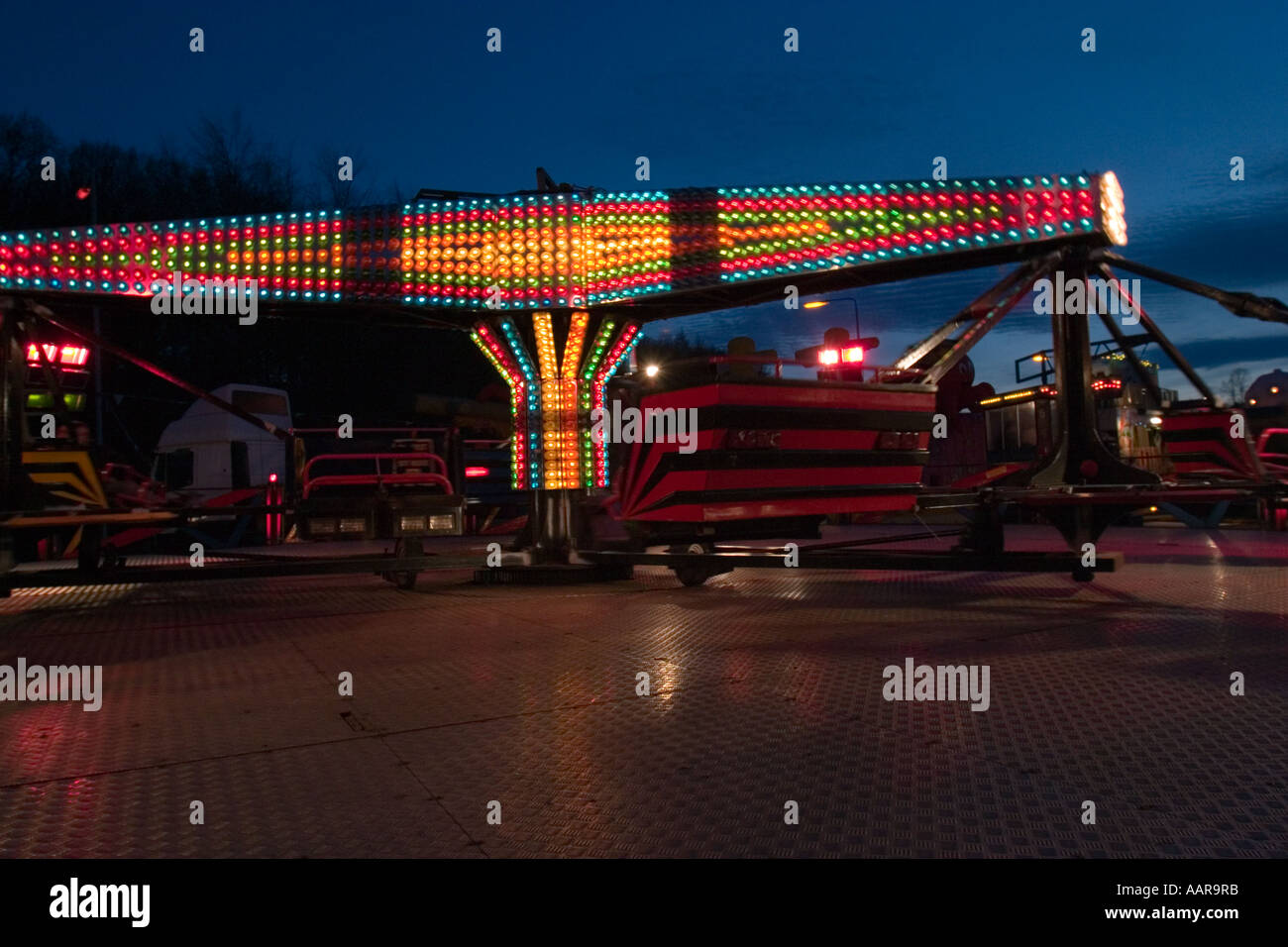 Travelling funfair in Springhead Park Rothwell Leeds Stock Photo - Alamy