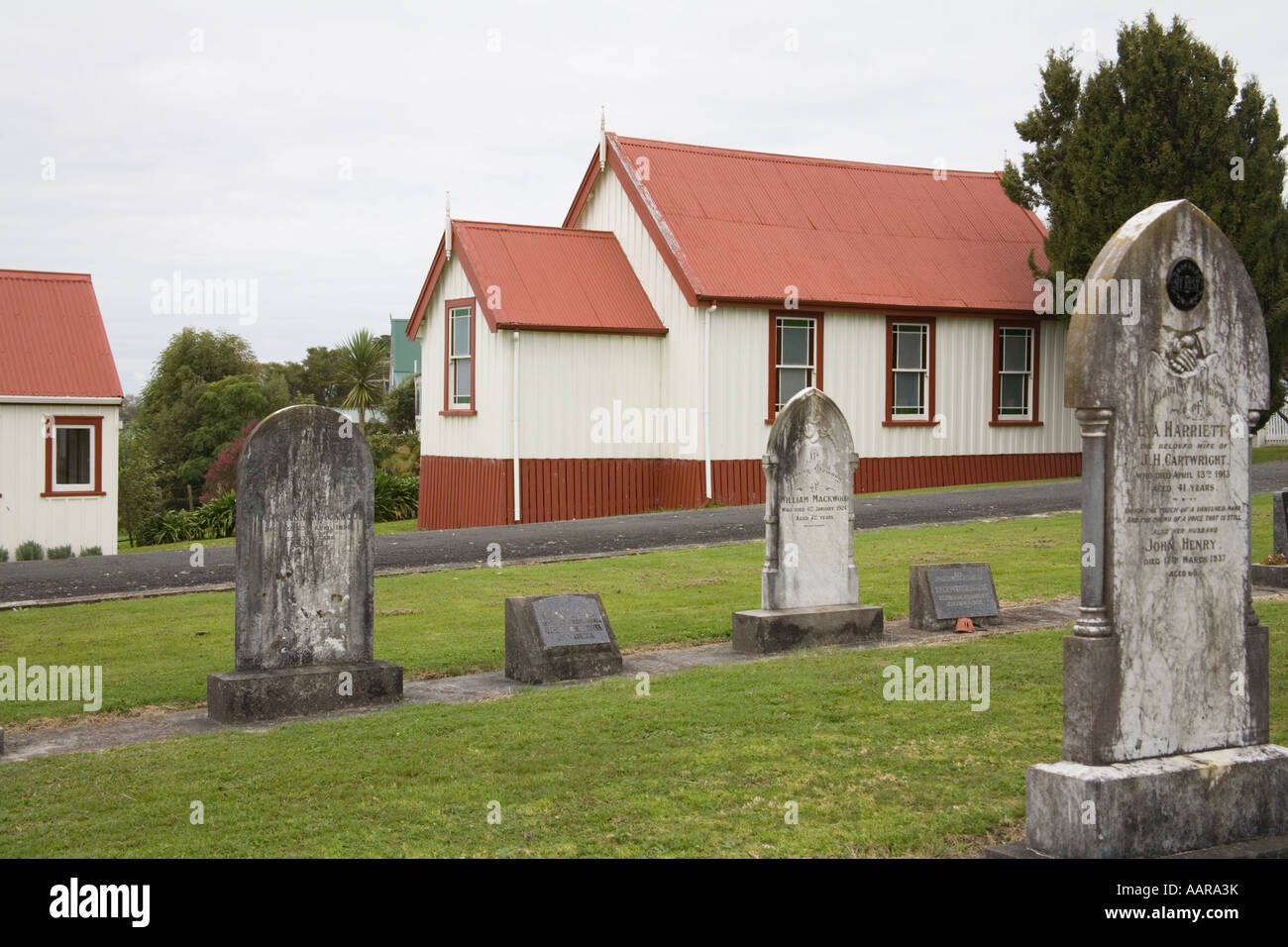 MATAKOHE NORTH ISLAND NEW ZEALAND May Looking across the graveyard ...