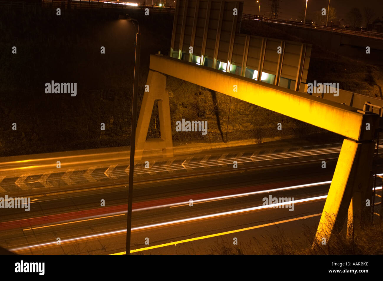 M62 M1 intersection at night Leeds West Yorkshire Stock Photo - Alamy