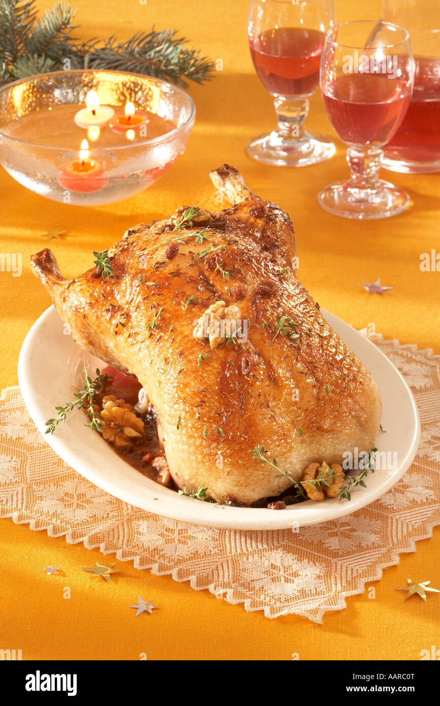 Duck with Nut Stuffing Stock Photo - Alamy