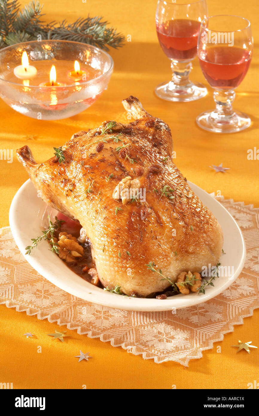 Duck with Nut Stuffing Stock Photo - Alamy