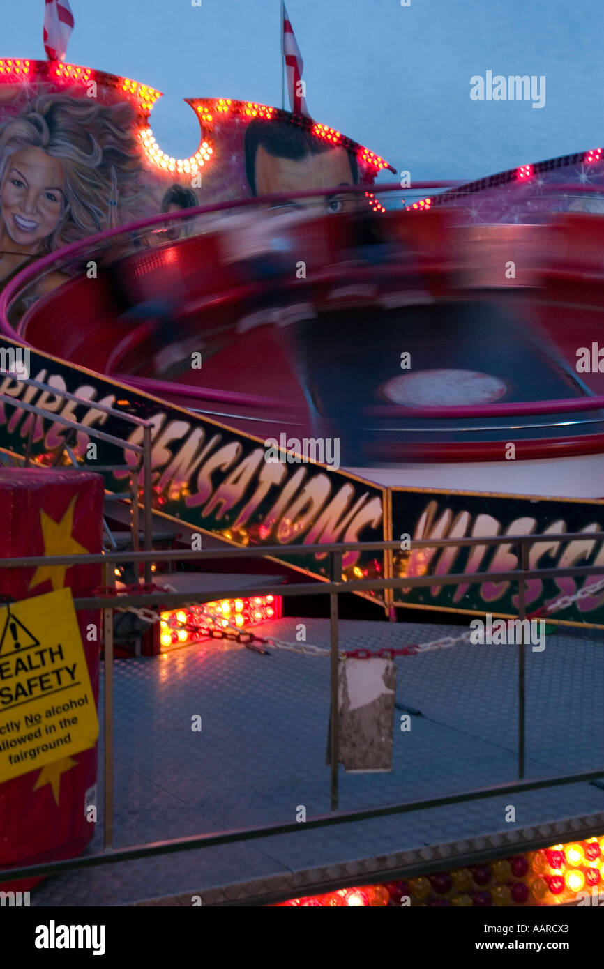 Travelling funfair in Springhead Park Rothwell Leeds Stock Photo - Alamy
