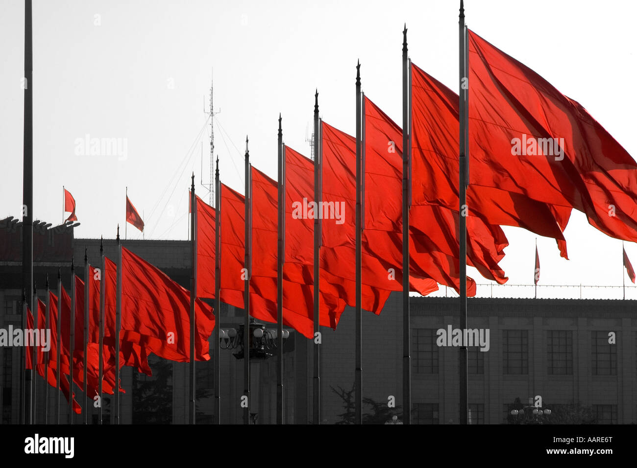 Chinese flags at Tiananmen Square Beijing China Stock Photo - Alamy