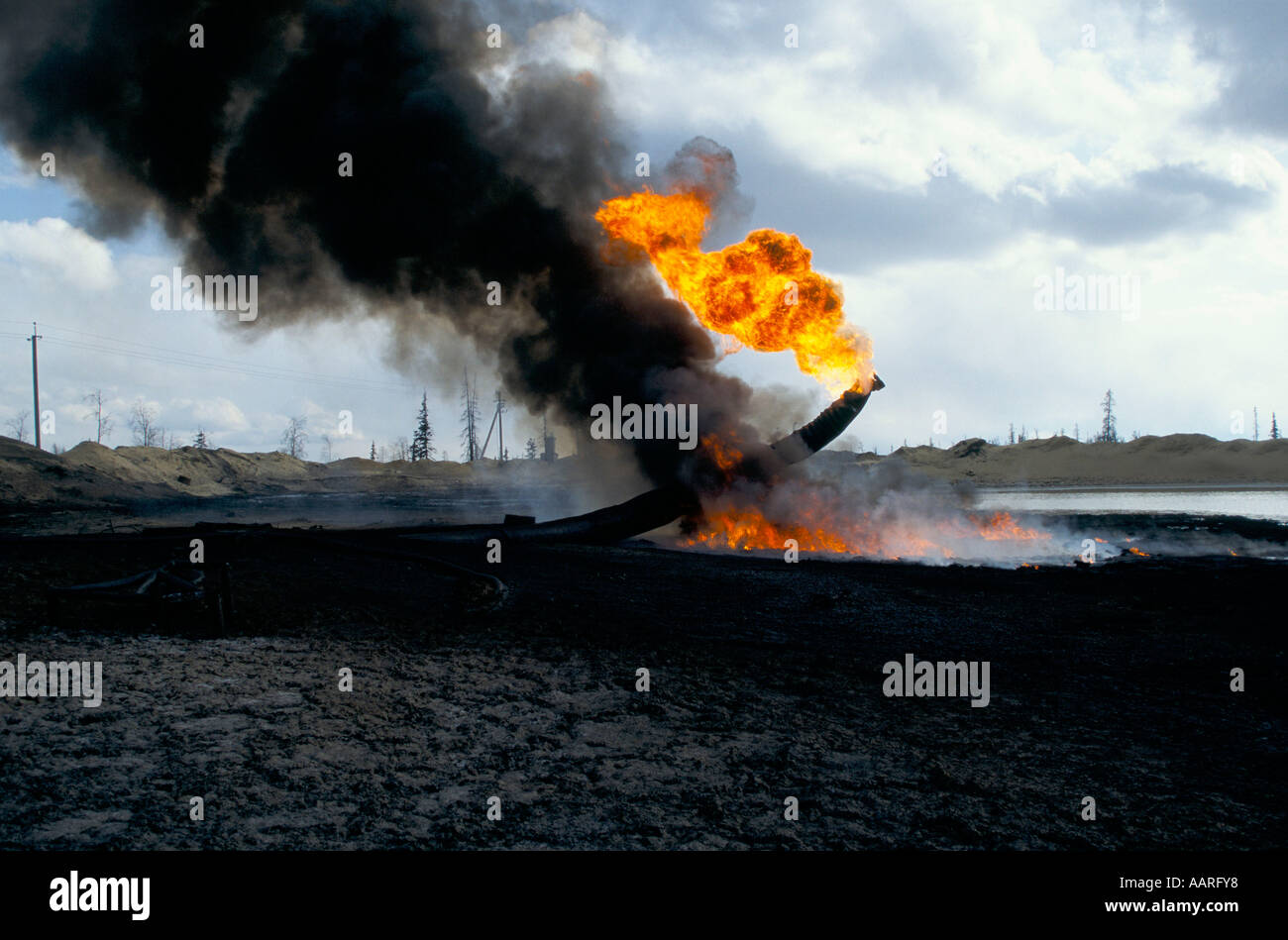 Burning petroleum waste hi-res stock photography and images - Alamy