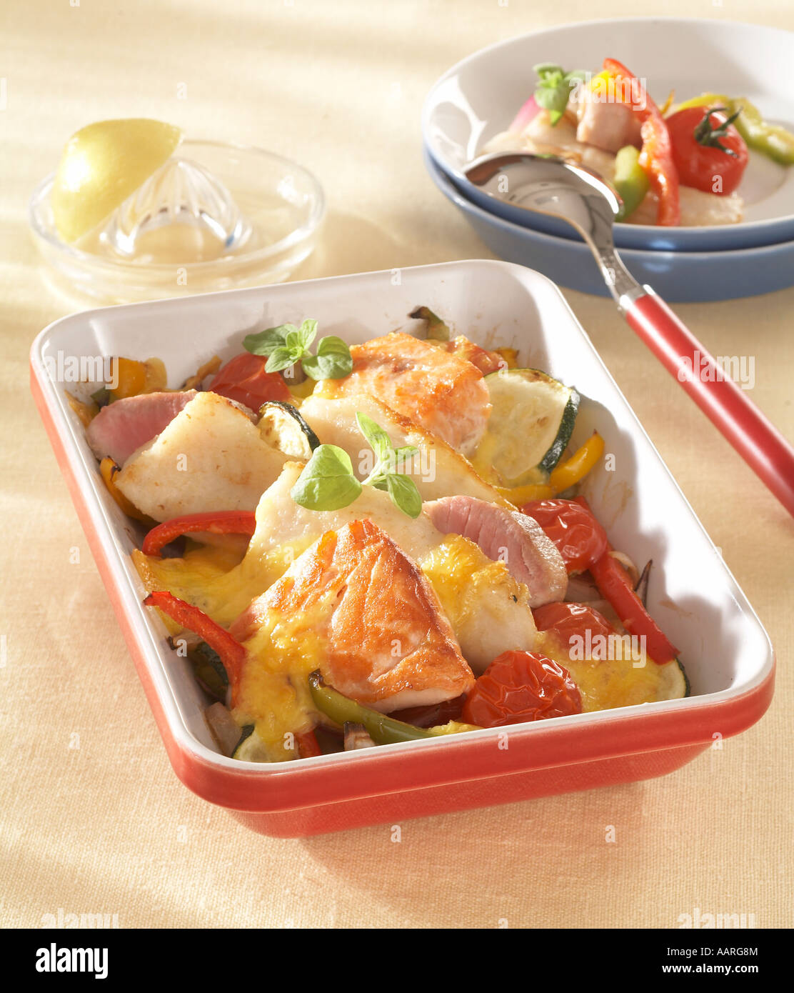 Main meals baked salmon hi-res stock photography and images - Alamy