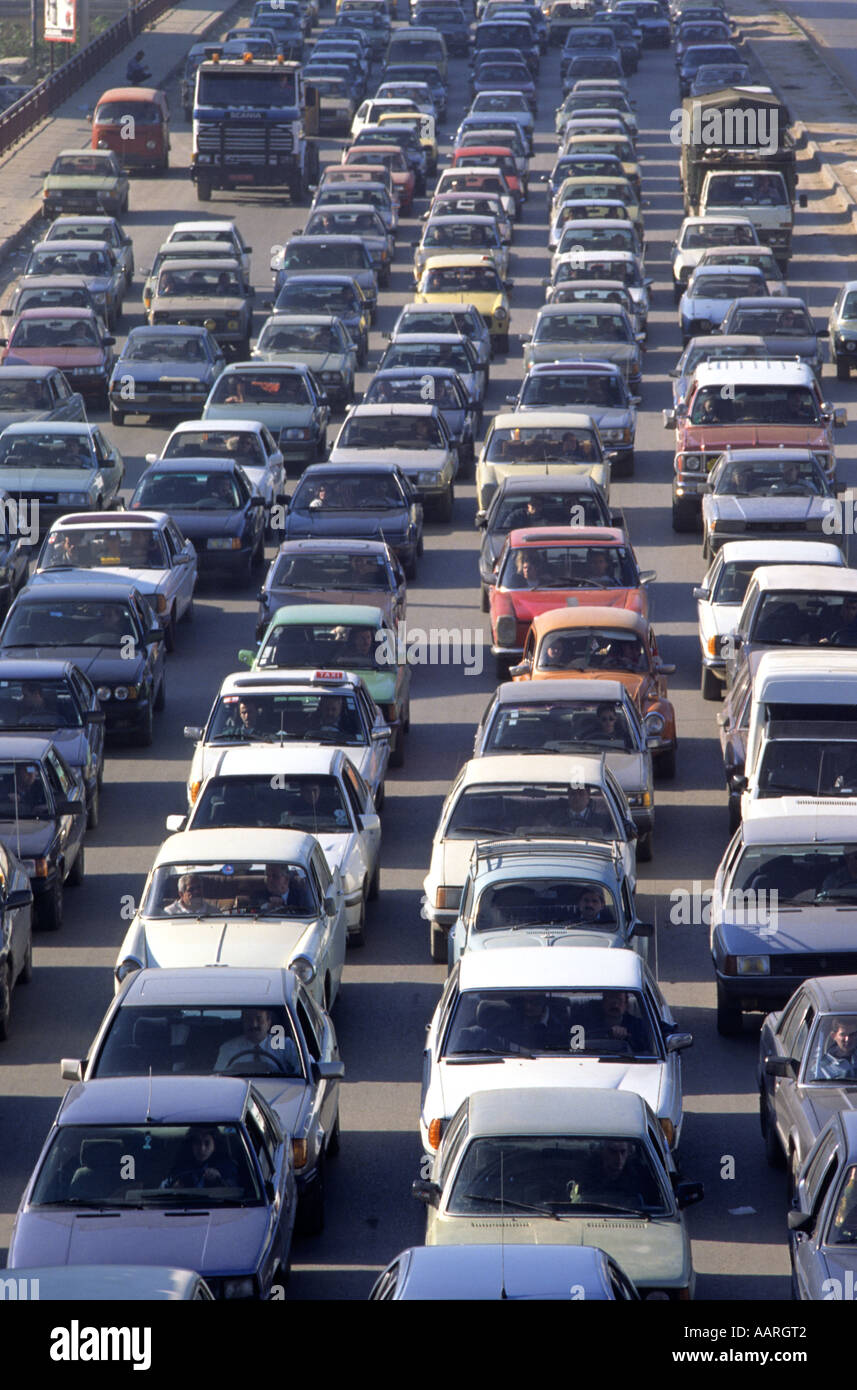 Traffic jam in beirut Lebanon Stock Photo - Alamy