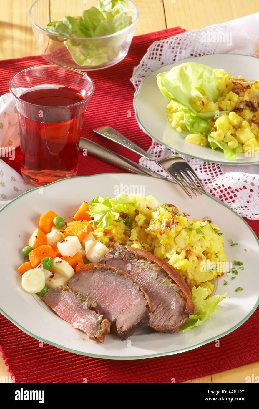 Beef Roast in Ham Stock Photo - Alamy