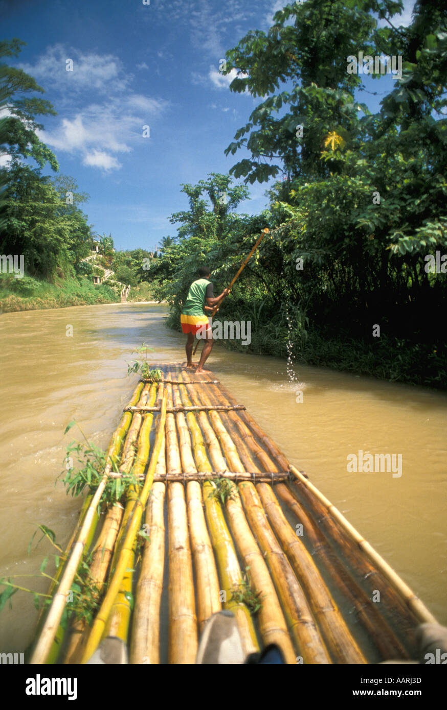 Jamaica River Rafting on Bamboo Raft on Martha Brae River near Montego ...