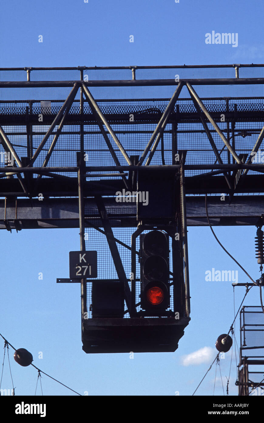 Colour light signal at King's Cross station, London Stock Photo - Alamy