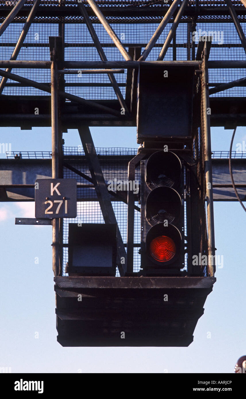 Colour light signal at King's Cross station, London Stock Photo - Alamy