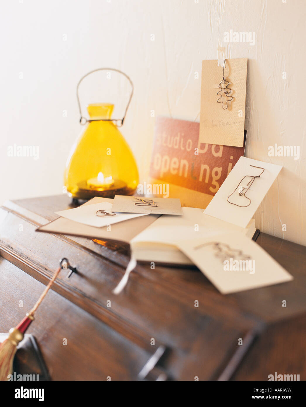 Book and postcard lamp Stock Photo - Alamy