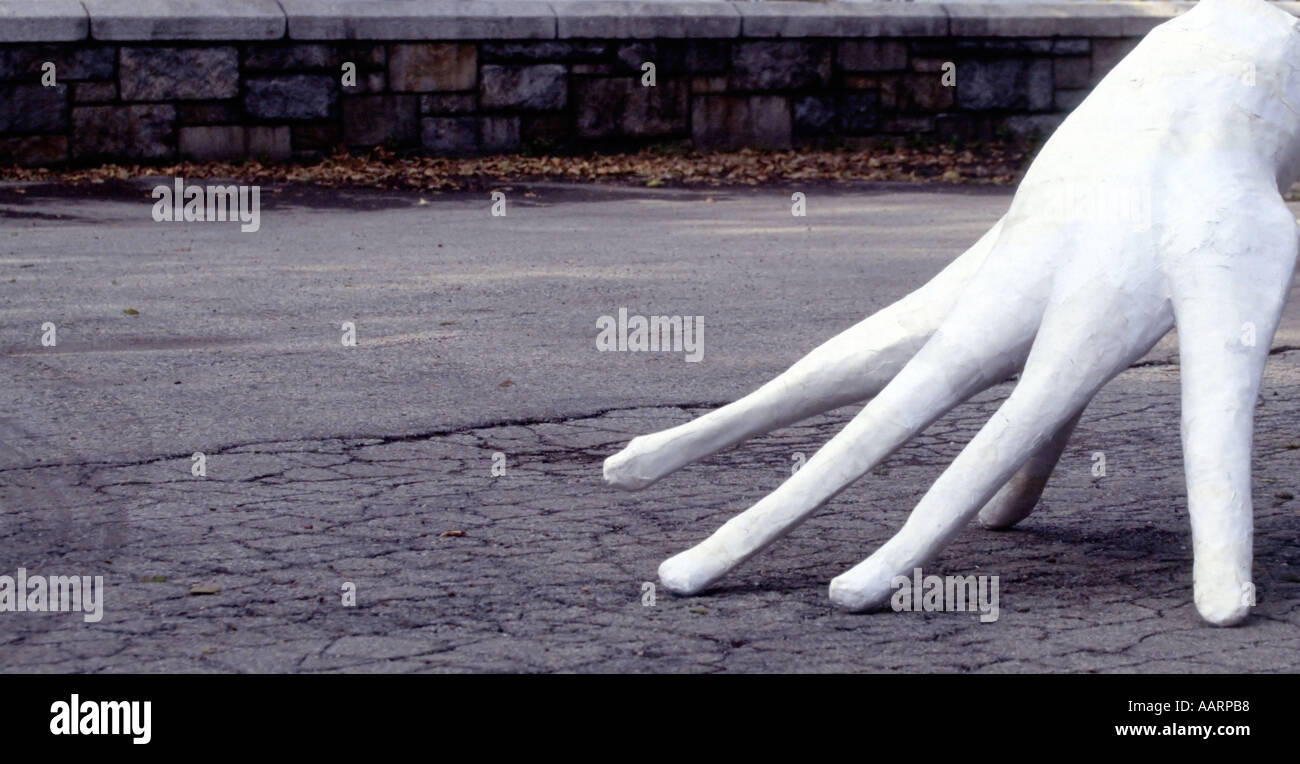 Giant Hand Theatrical prop Riverside Park Manhattan Stock Photo - Alamy
