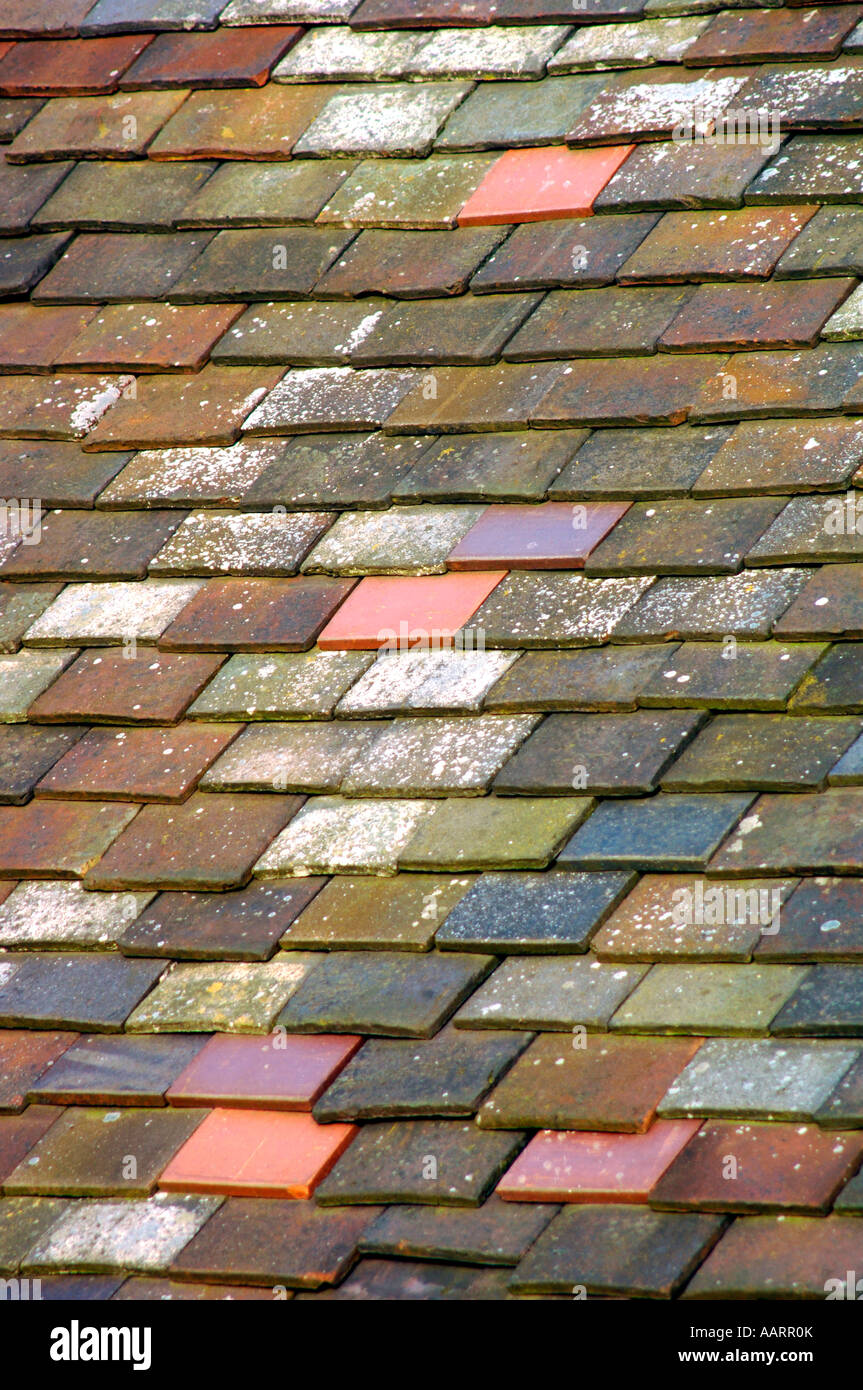 Multi Coloured Roof Tiles Stock Photo - Alamy