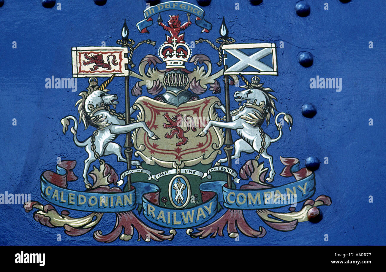 Locomotive emblem for Caledonian railway company at National railway ...