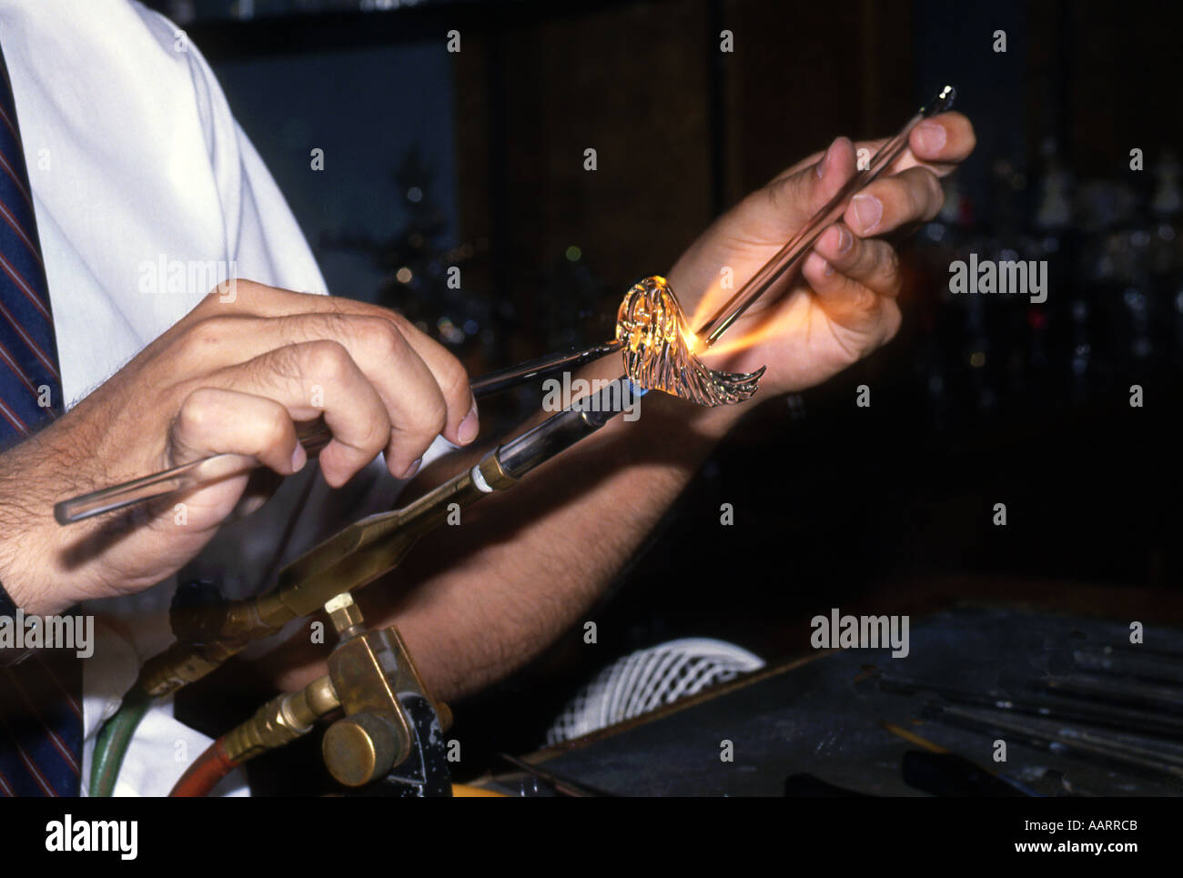 Making glass animal models using a flame Stock Photo - Alamy