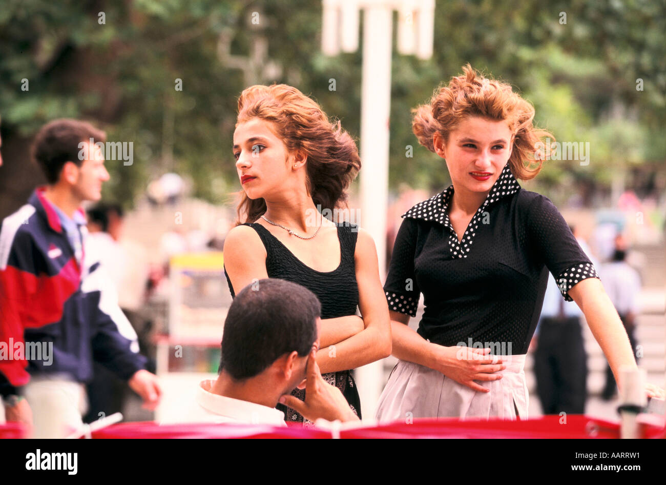 CASPIAN OIL STORY YOUNG WOMEN IN MARKET PLACE BAKU AZERBAIJAN 1997 ...