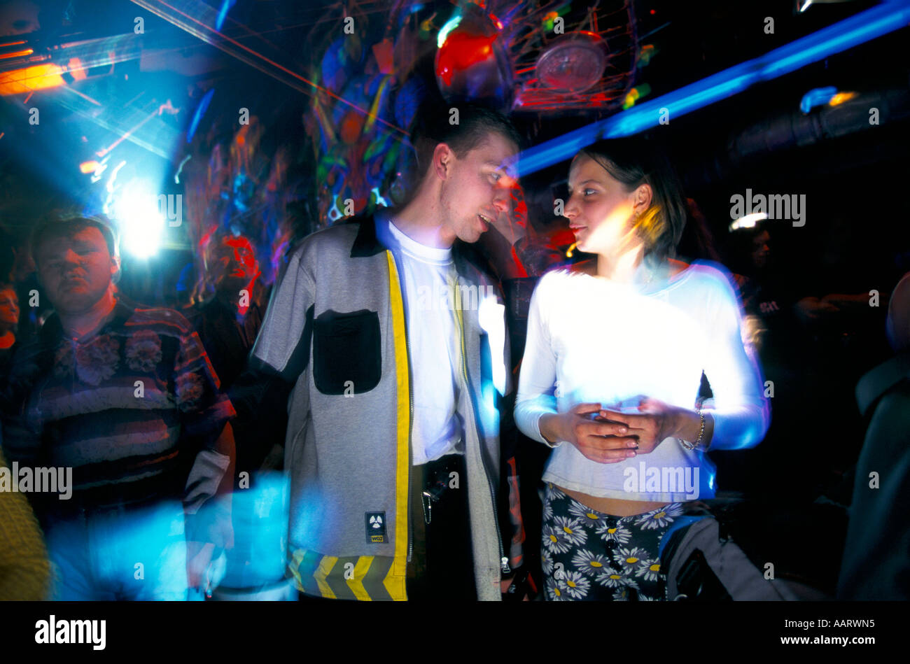 MOSCOW ART SCENE NIGHTLIFE CLUBBERS AT THE TITANIK NIGHTCLUB 1997 Stock ...