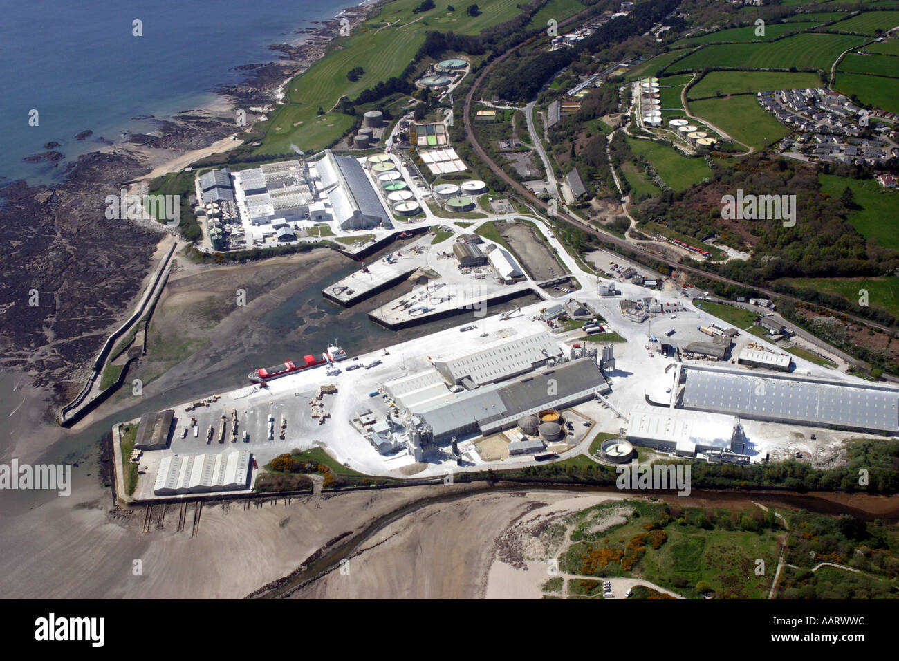 Par Docks from the air Cornwall UK Stock Photo - Alamy