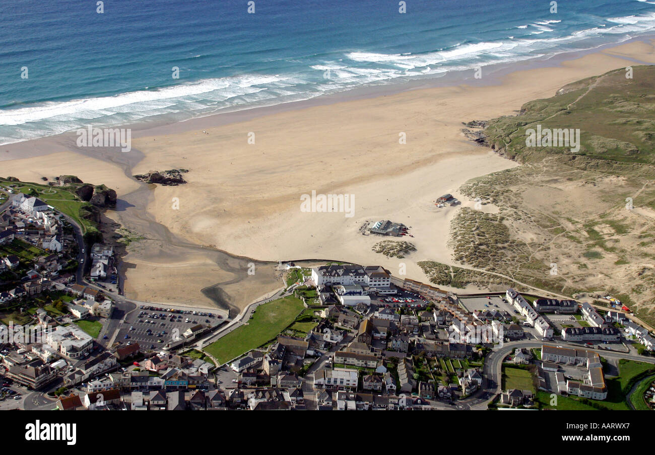 Perranporth aerial hi-res stock photography and images - Alamy