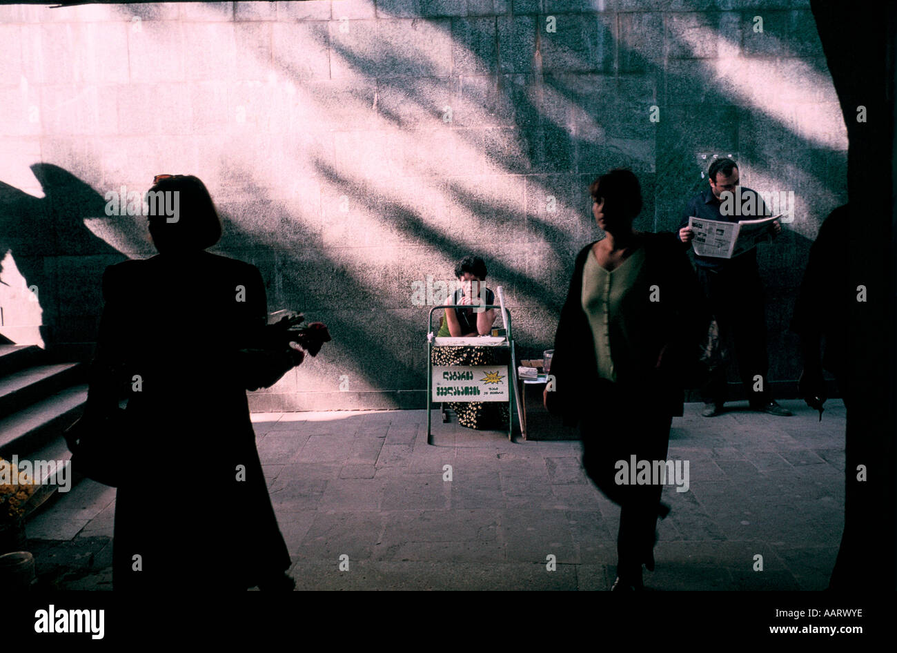 GEORGIA ABKHAZIAN REFUGEE BEGGING IN TBILISI UNDERPASS 1999 Stock Photo ...