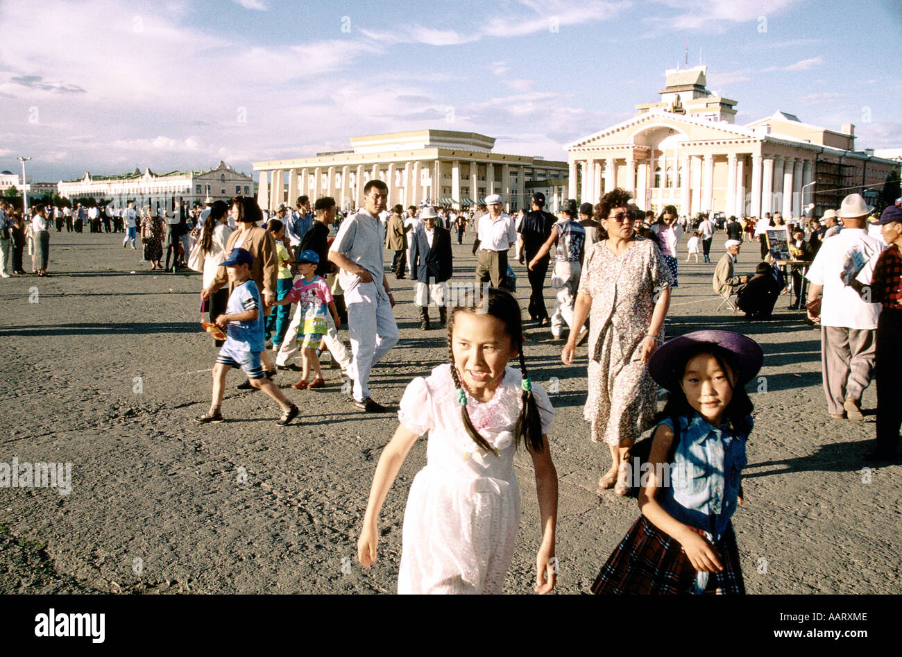 MONGOLIAN RIDE TO CAPITALISM STREET SCENE IN ULAN BATOR 1999 Stock ...