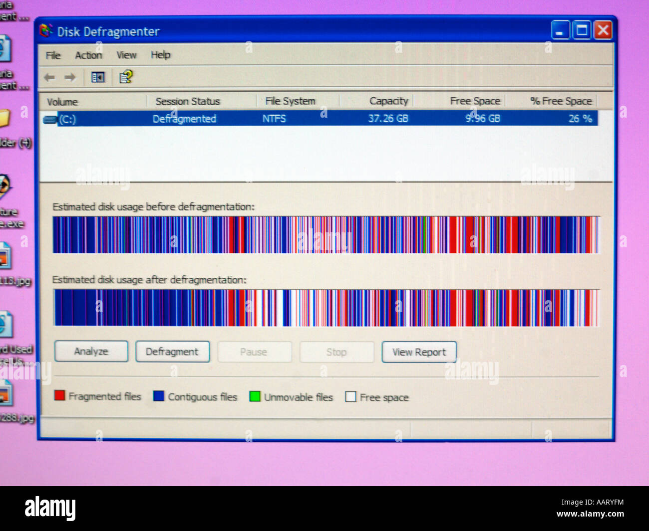 Computer Monitor PC With Disk Defragmenter on Screen Stock Photo - Alamy