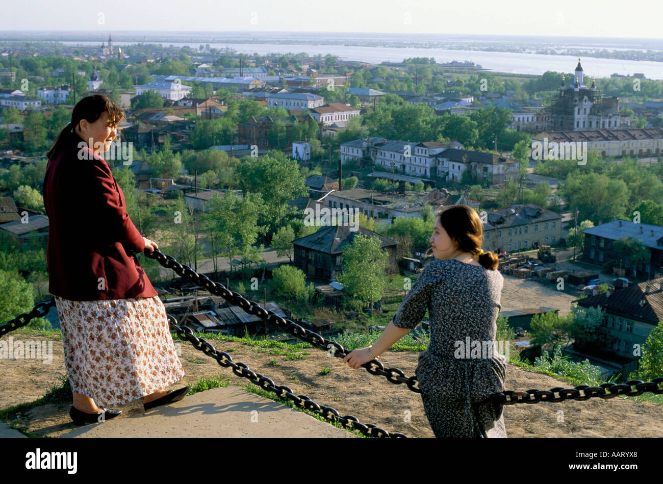 TRANS SIBERIAN RAIL JOURNEY VIEW FROM KREMLIN HILL IN TOBOLSK THE CITY ...