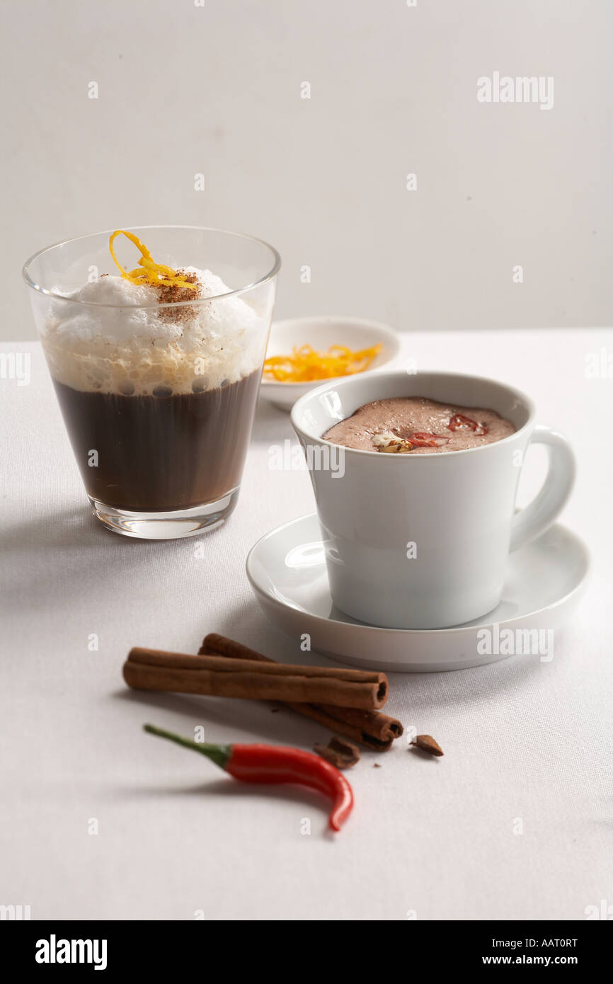 Spicy Coffee and Hot Chocolate with Chilli Stock Photo - Alamy