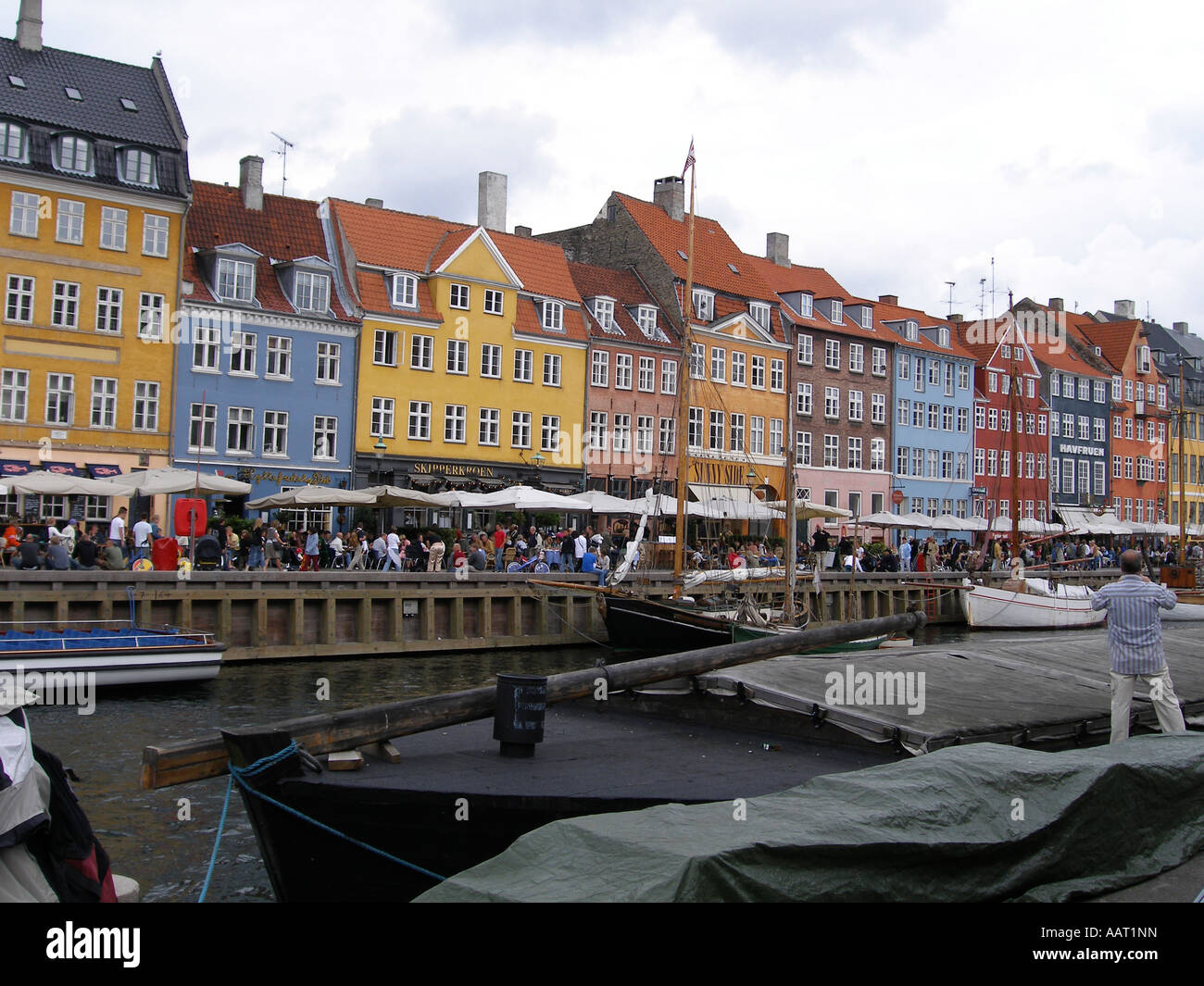 Nyhavn Canal Waterfront District with colorful architecture. Copenhagen ...