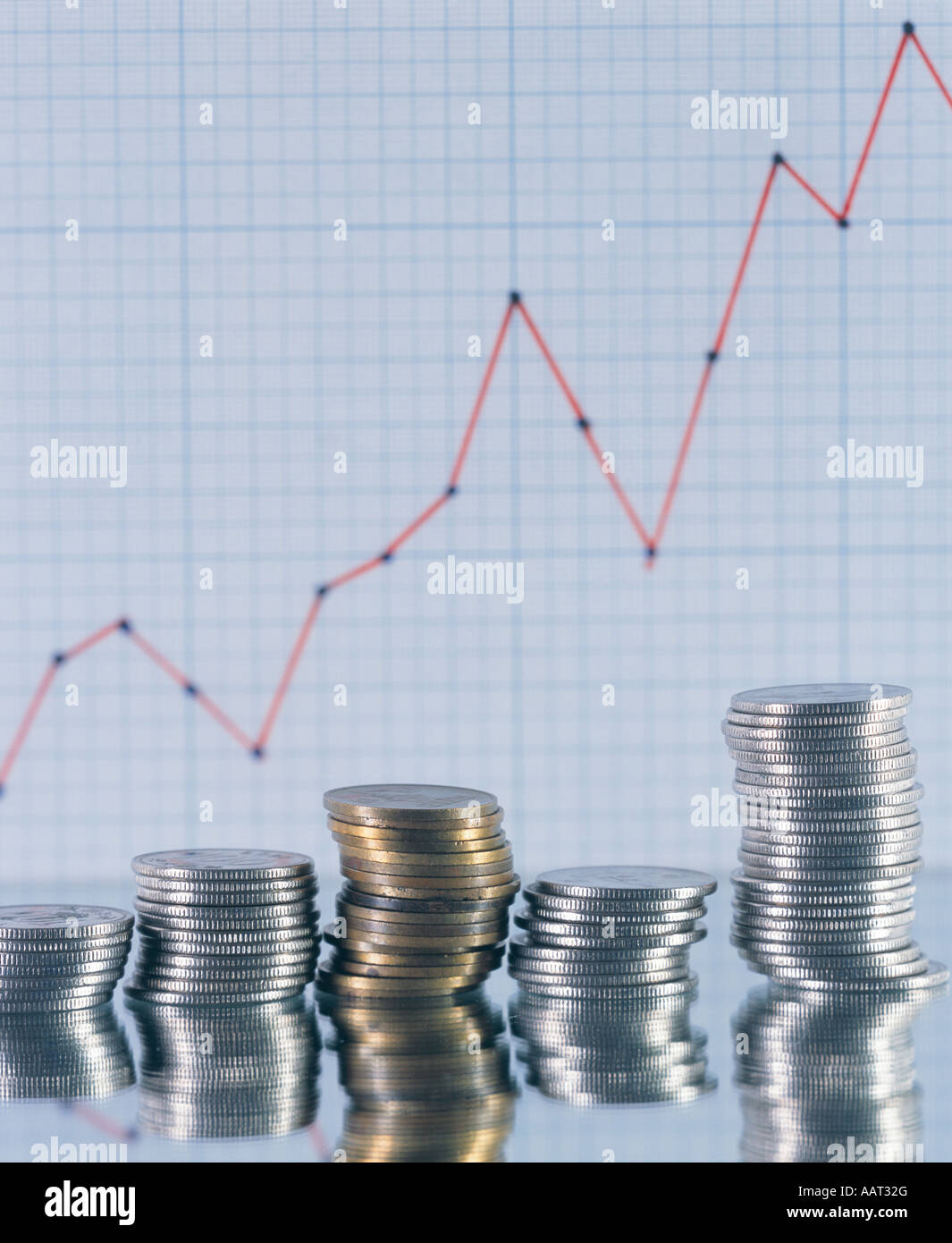 graph and coin Stock Photo - Alamy