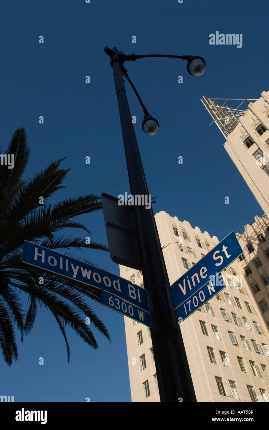 Hollywood and Vine street sign Los Angeles California Stock Photo - Alamy