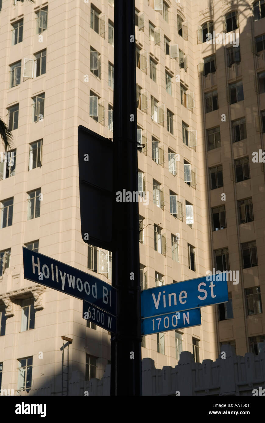 Hollywood and Vine street sign Los Angeles California Stock Photo - Alamy
