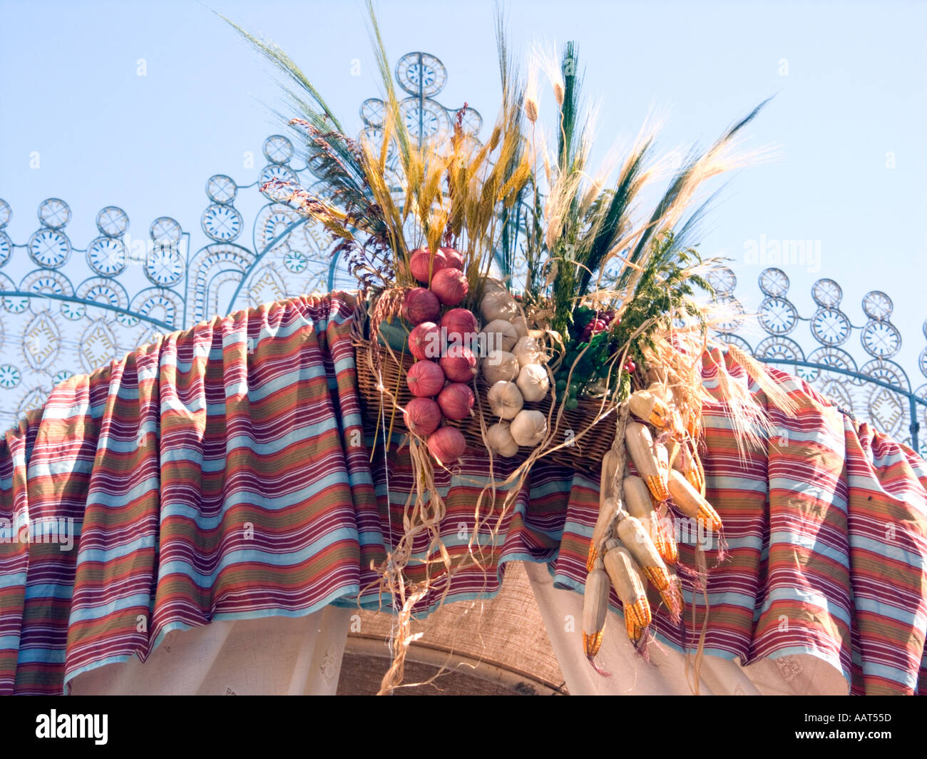 Garlic onions maize various types of corn float hi-res stock ...